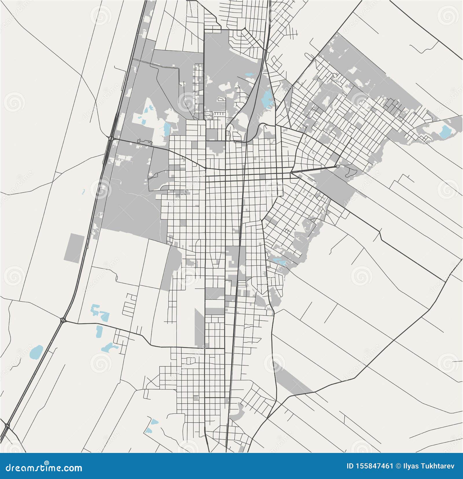 Map Of The City Of Las Piedras, La Paz, Uruguay Vector Illustration ...