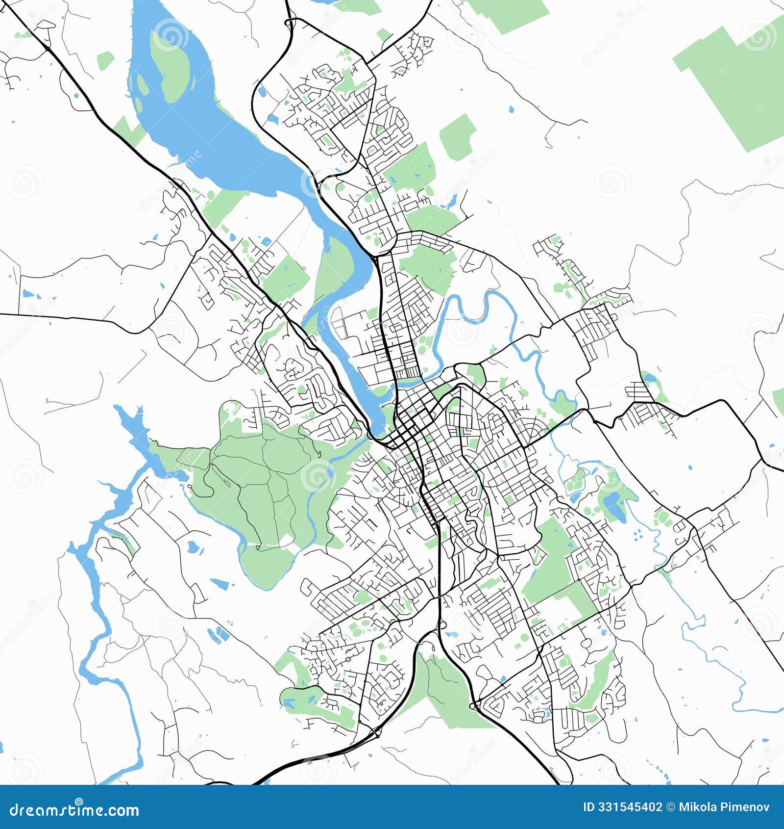 Map of the City of Launceston. Stock Illustration - Illustration of ...