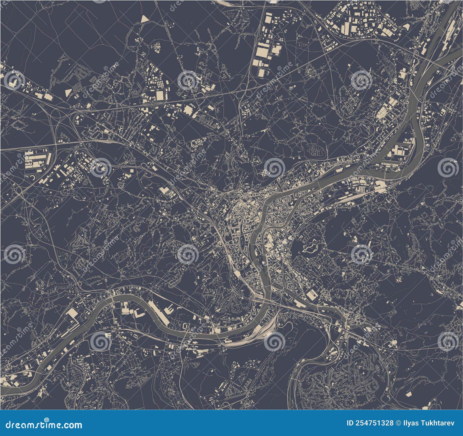 Map of the City of Liege, Belgium Stock Vector - Illustration of white ...