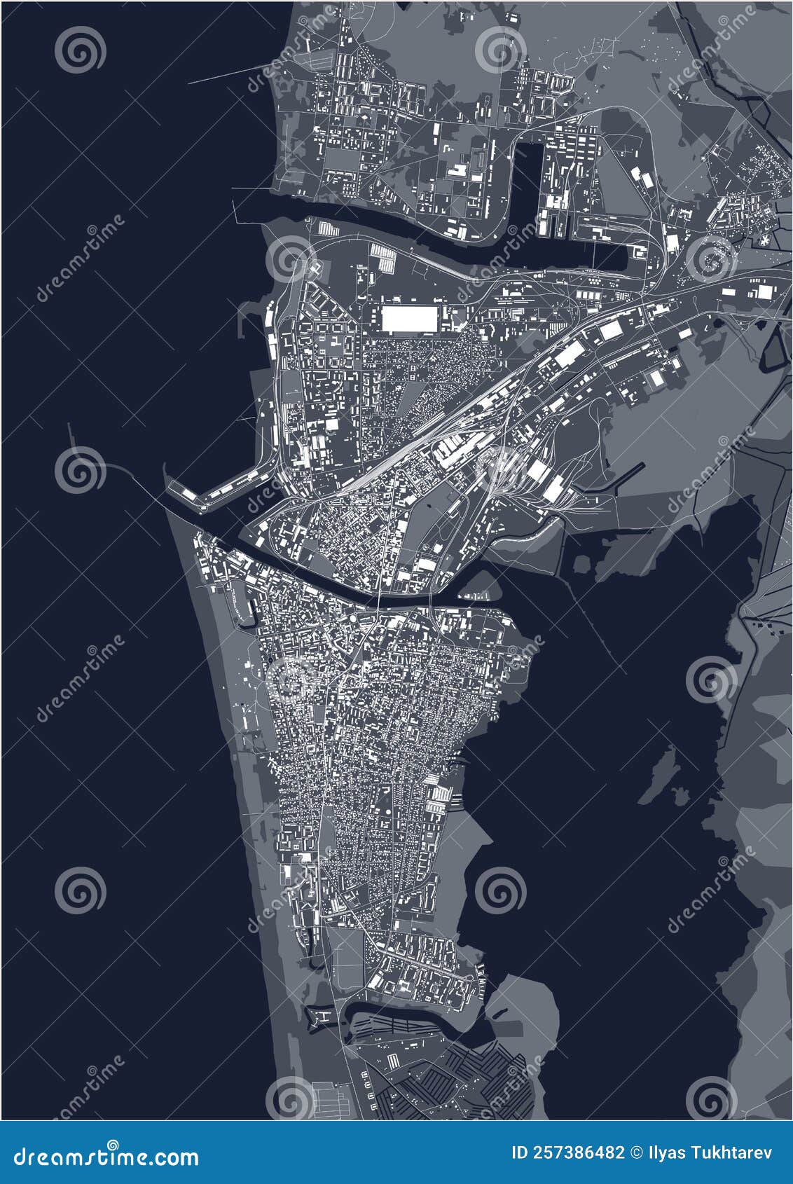Map of the City of Liepaja, Latvia Stock Vector - Illustration of ...
