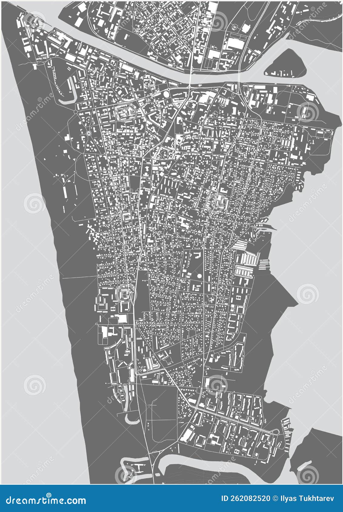 Map of the City of Liepaja, Latvia Stock Vector - Illustration of ...