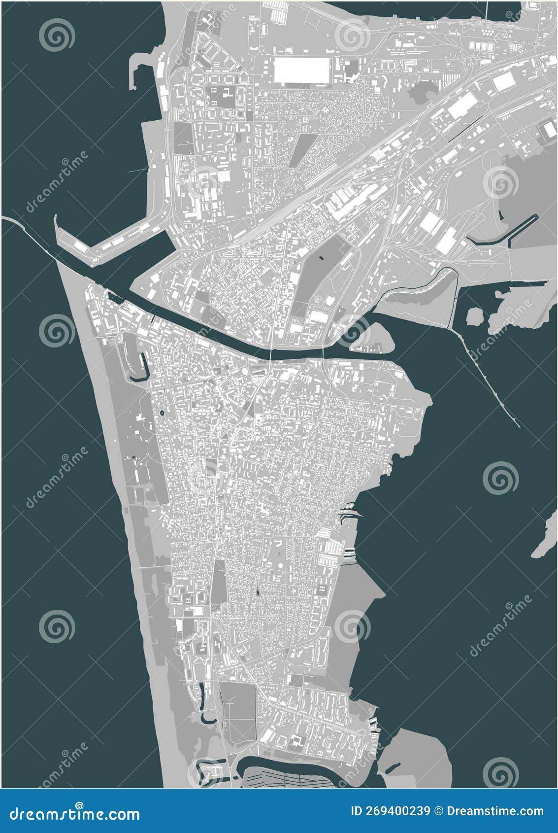 Map of the City of Liepaja, Latvia Stock Illustration - Illustration of ...
