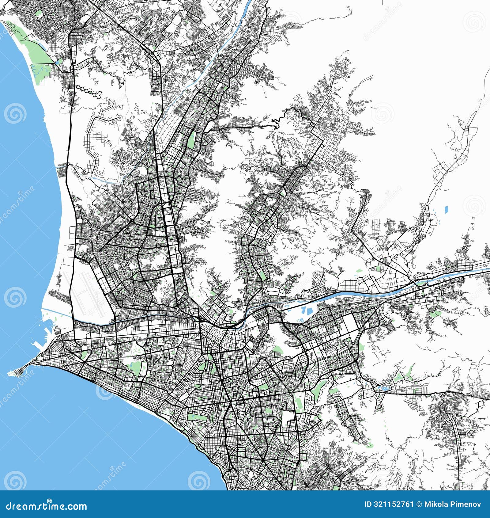 Map City Of Lima Kaum World Map International Vector Template With ...