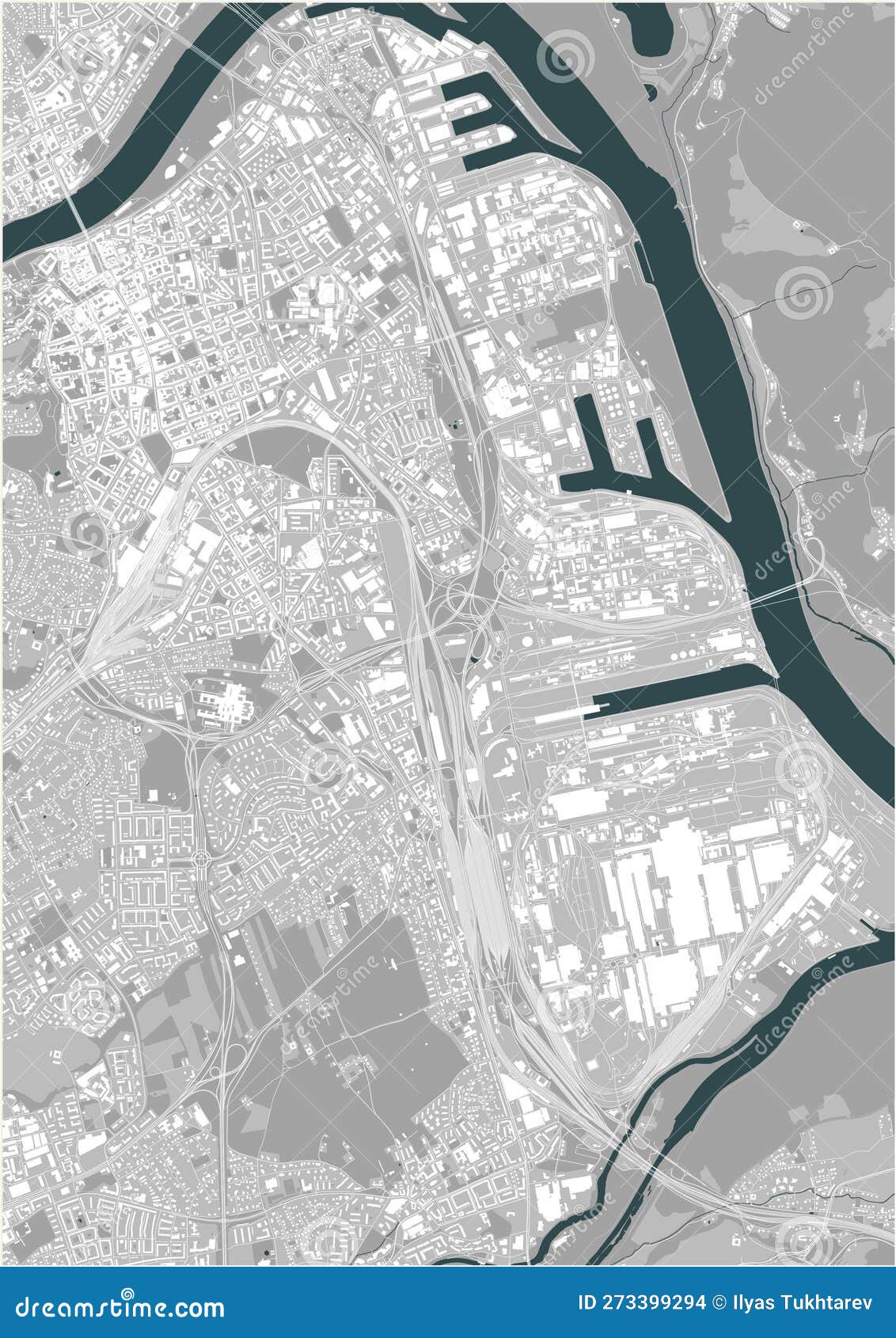 Map of the City of Linz, Austria Stock Vector - Illustration of plan ...