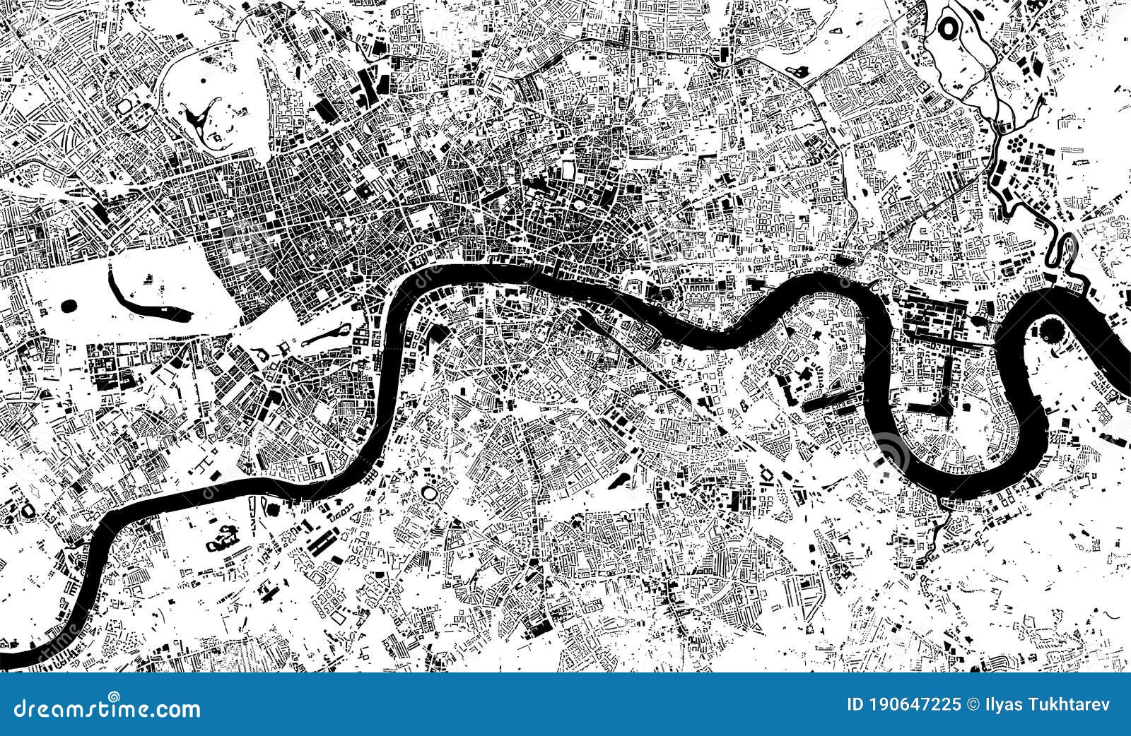 Map of the City of London, Great Britain Stock Vector - Illustration of ...