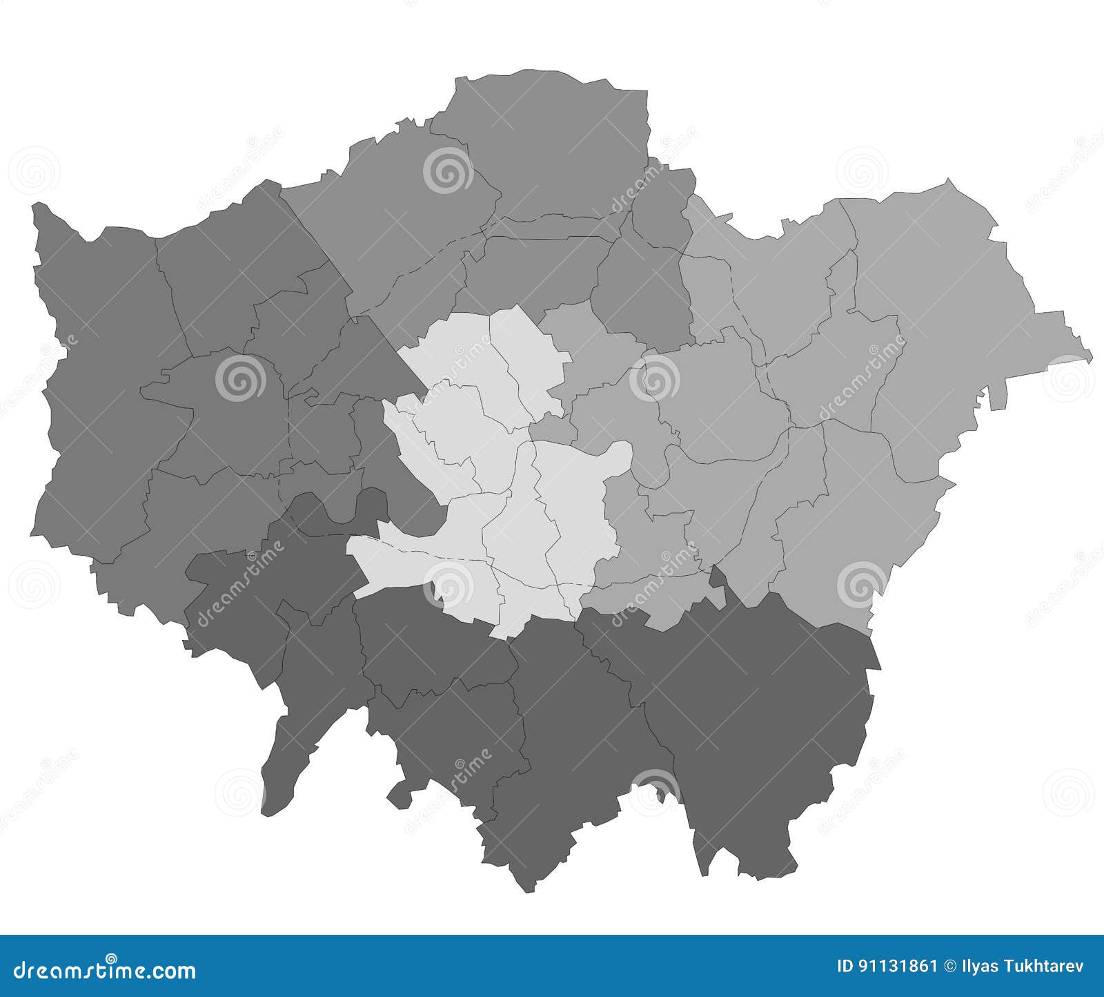 Map of the City of London, Great Britain Stock Illustration ...