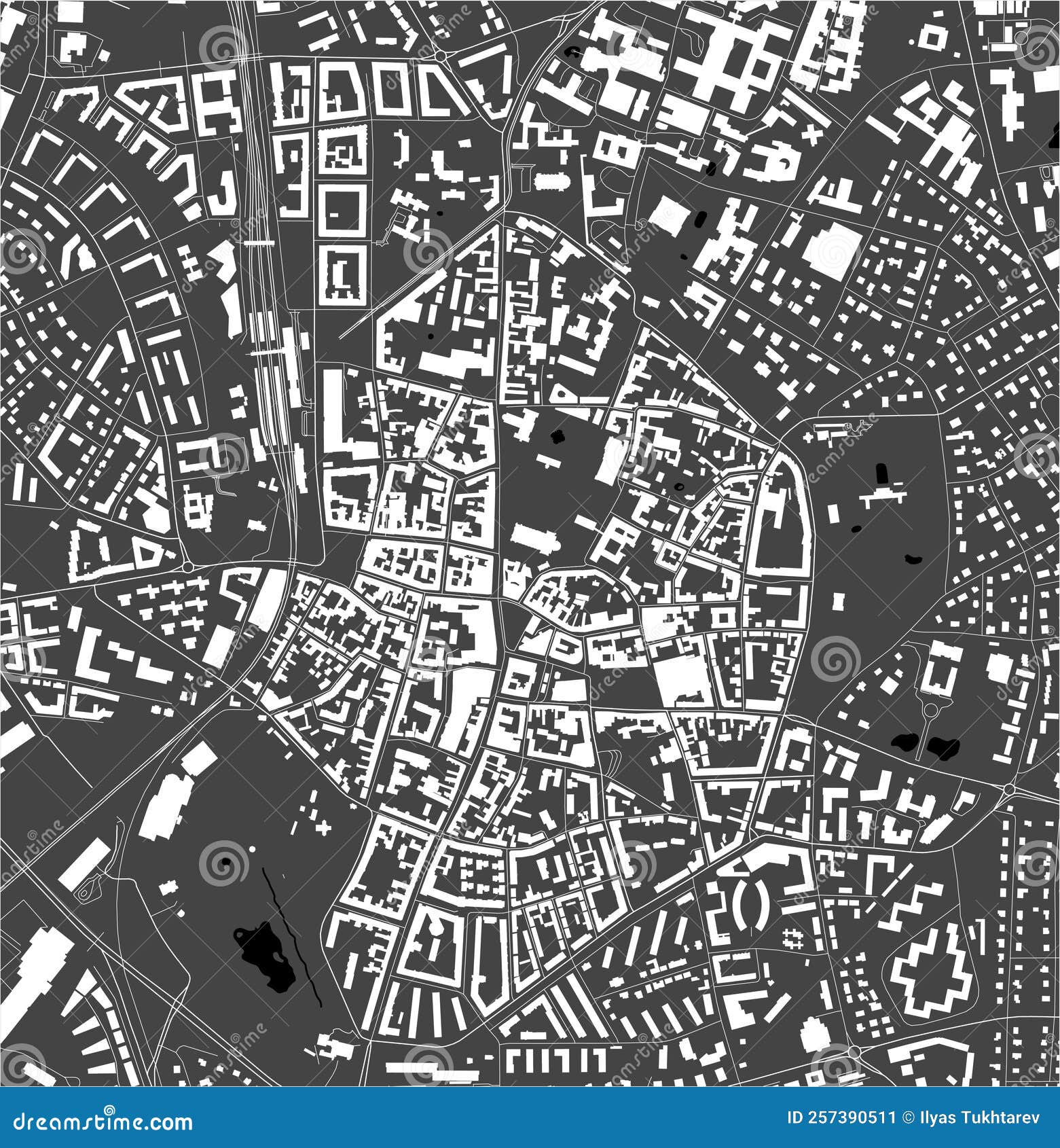 Map of the City of Lund, Sweden Stock Vector - Illustration of park ...