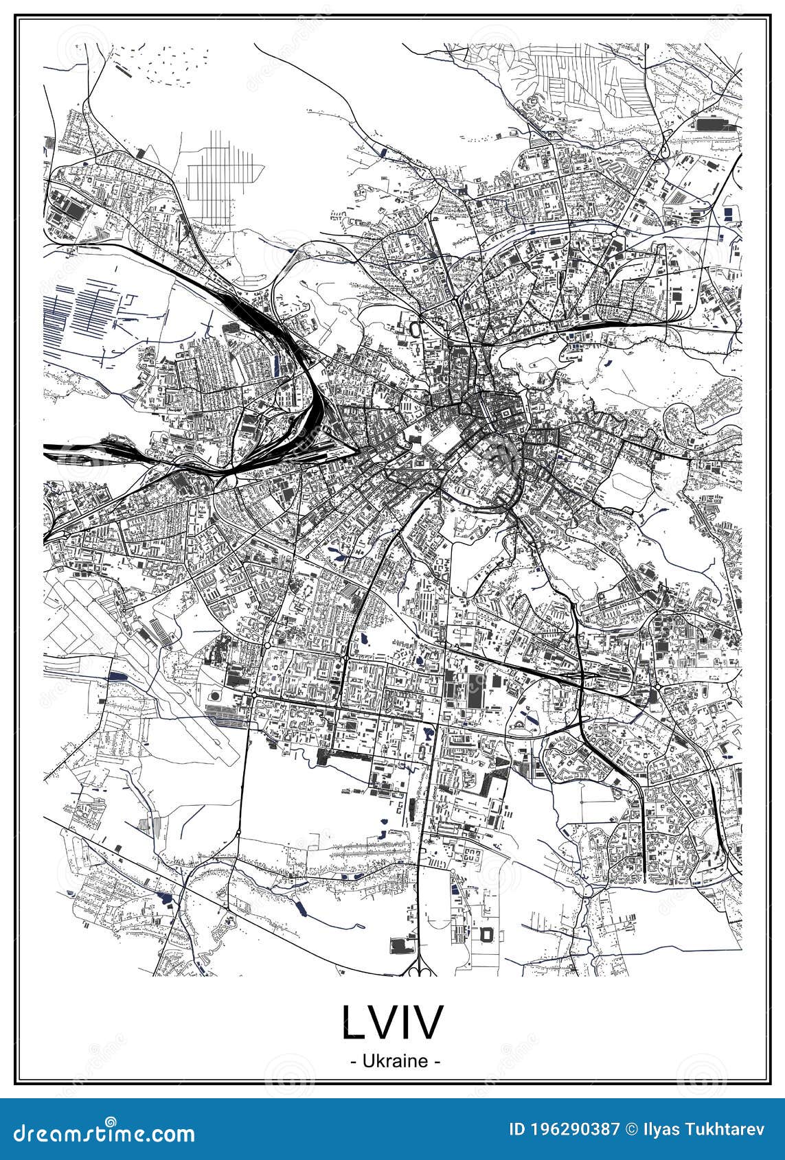 City Map Lviv, Travel Vector Poster Design | CartoonDealer.com #246247678