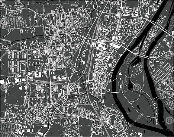 Map of the City of Magdeburg, Germany Stock Vector - Illustration of ...