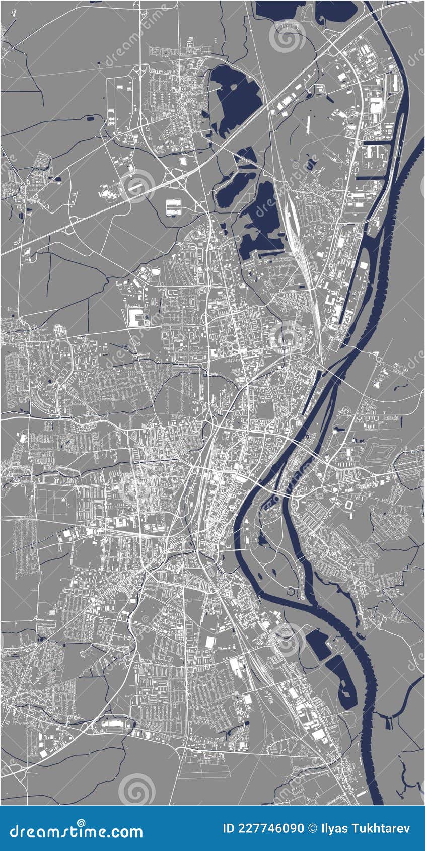 Map of the City of Magdeburg, Germany Stock Vector - Illustration of ...