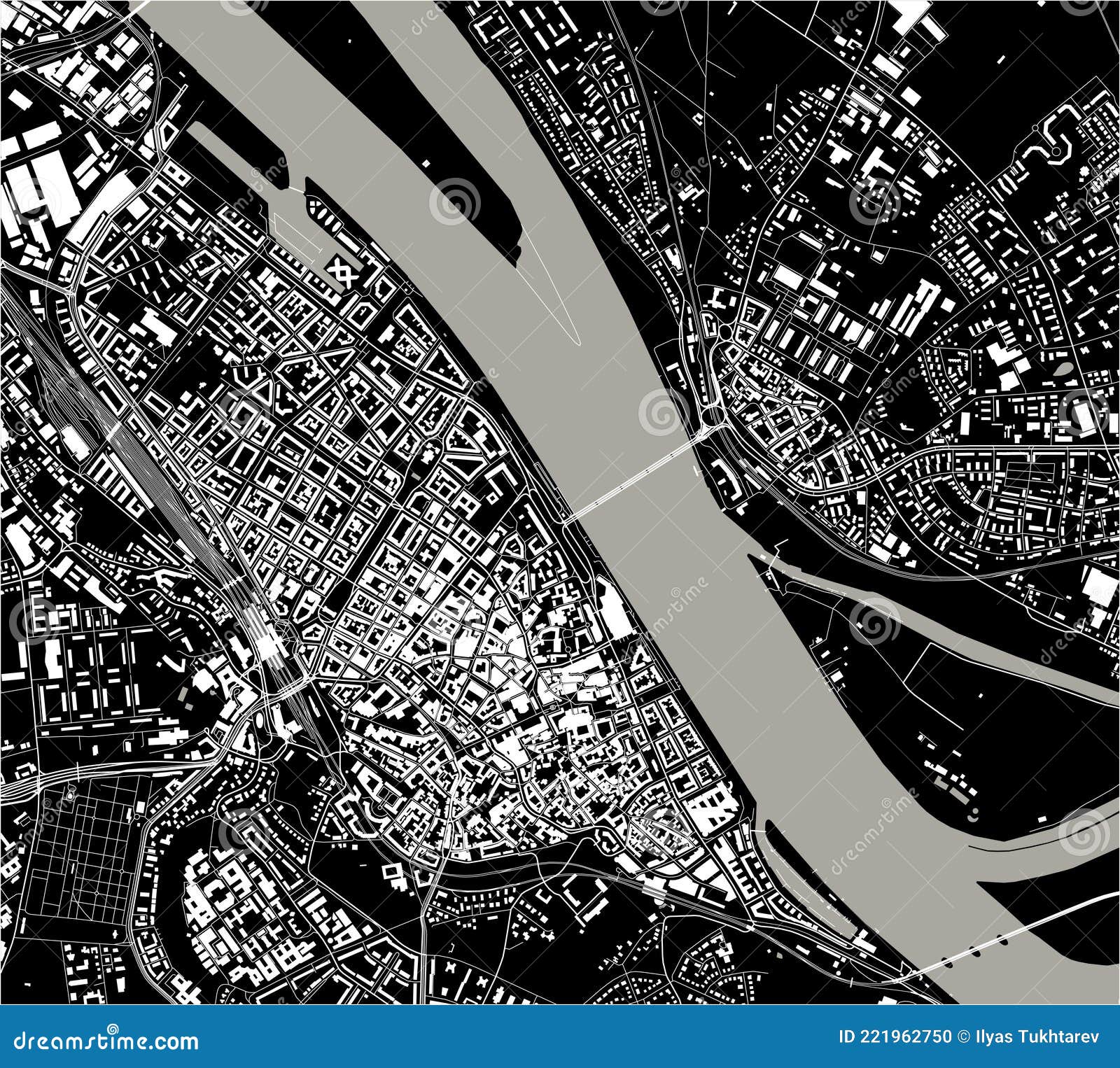 Map of the City of Mainz, Germany Stock Illustration - Illustration of ...