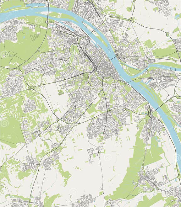Map of the City of Mainz, Germany Stock Vector - Illustration of ...