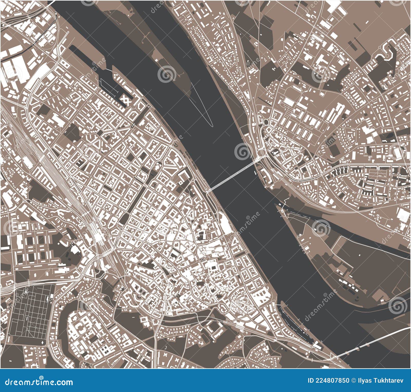 Map of the City of Mainz, Germany Stock Illustration - Illustration of ...