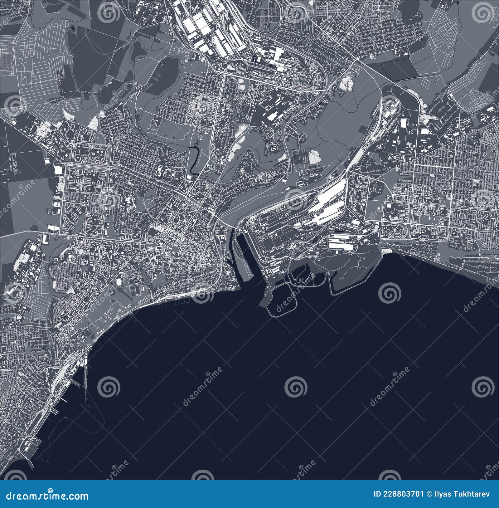 Mariupol Vector Map. Detailed Map Of Mariupol City Administrative Area ...
