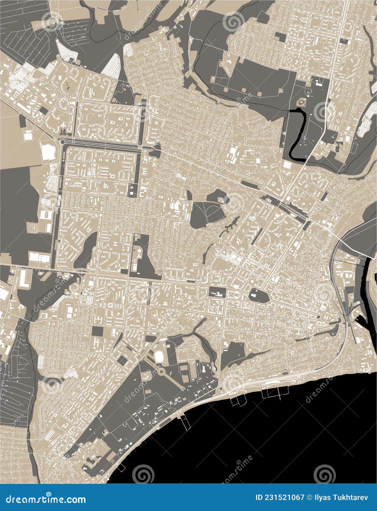 Mariupol Vector Map. Detailed Map Of Mariupol City Administrative Area ...