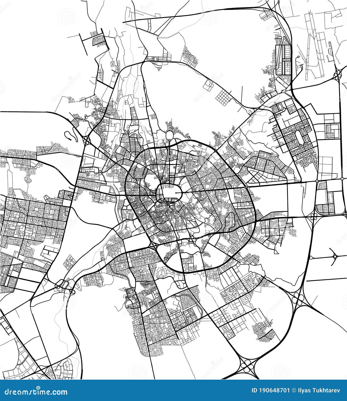 Map of the City of Medina, Saudi Arabia Stock Illustration ...