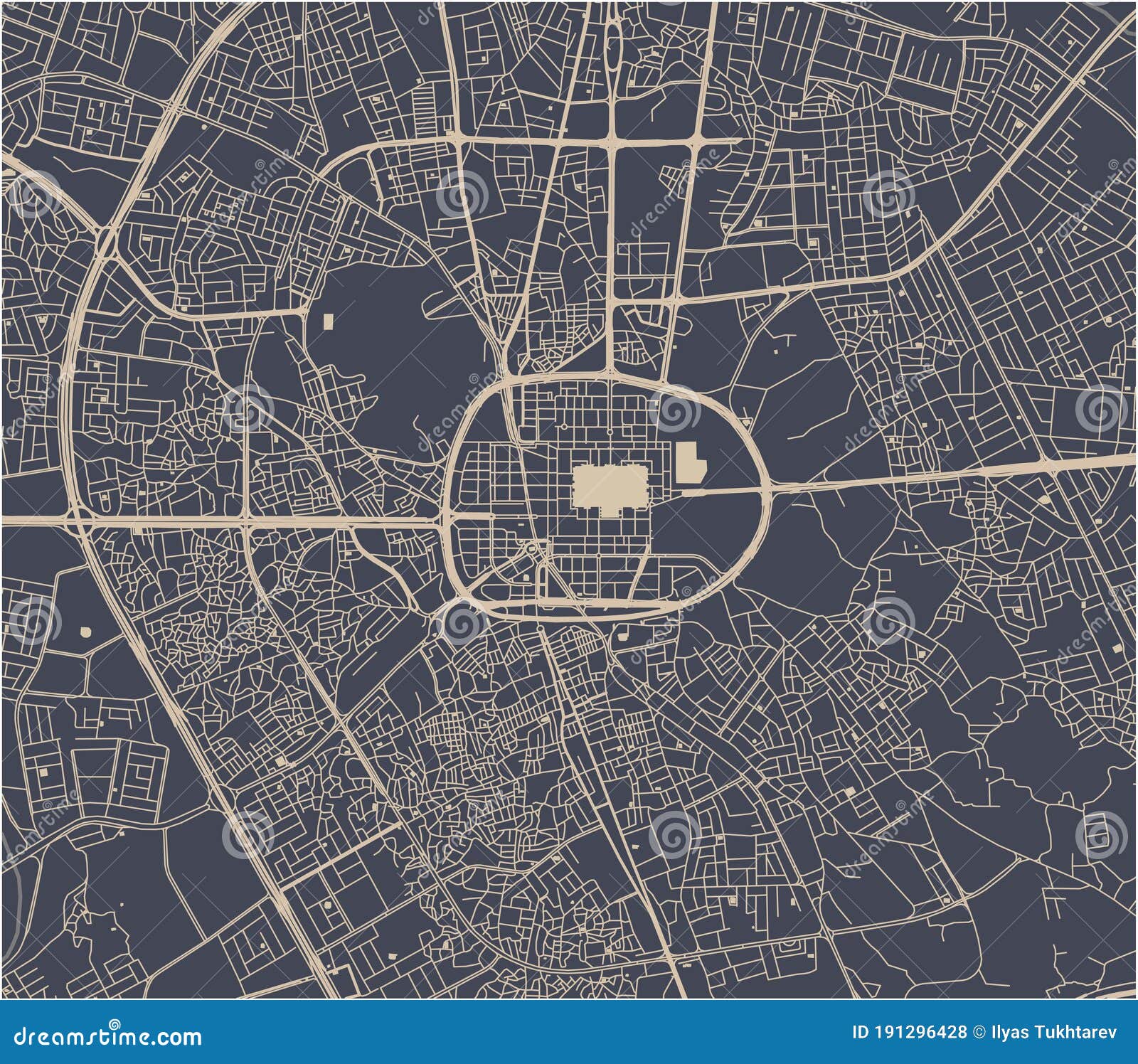 Map of the City of Medina, Saudi Arabia Stock Illustration ...