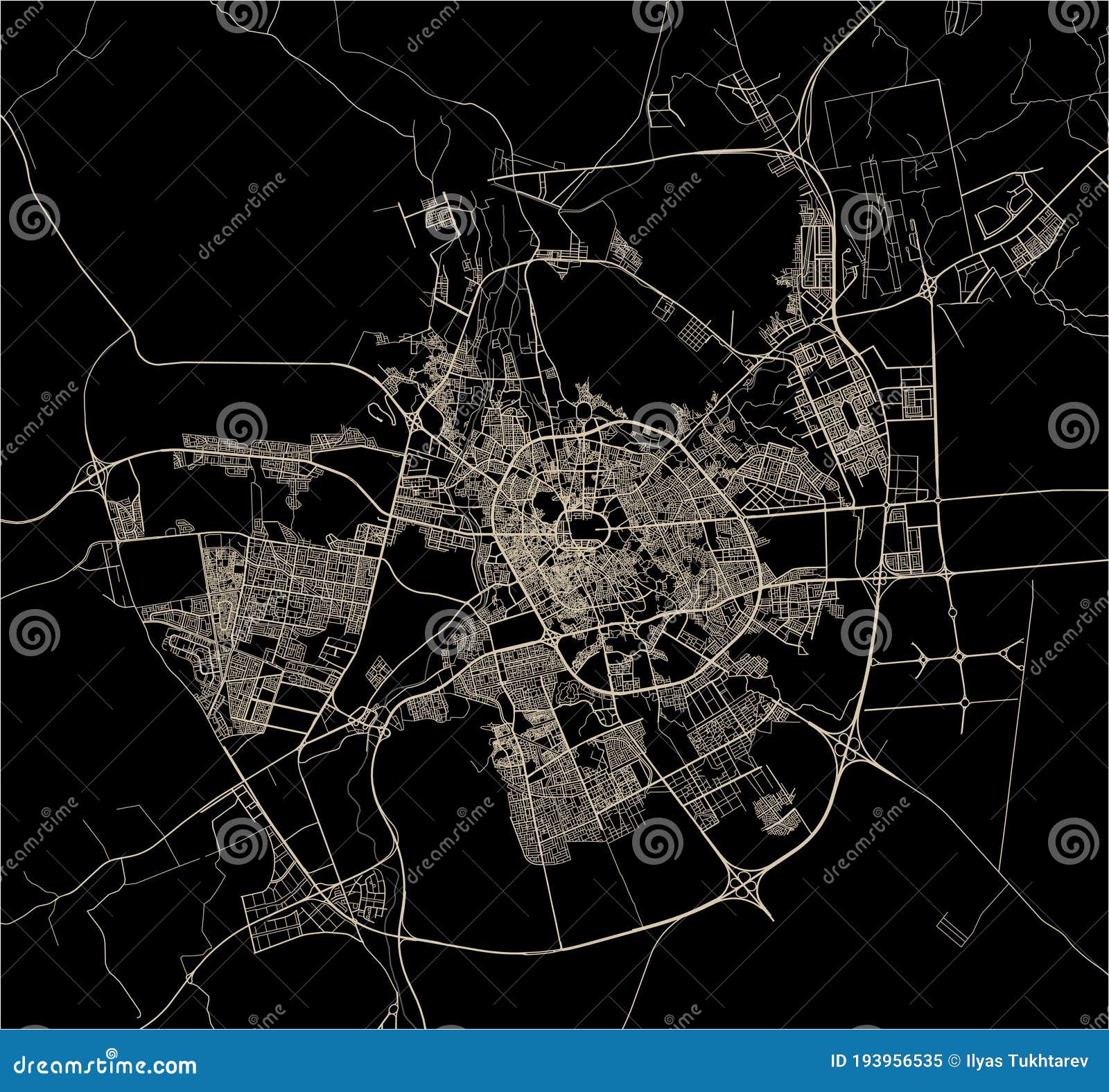 Map of the City of Medina, Saudi Arabia Stock Vector - Illustration of ...