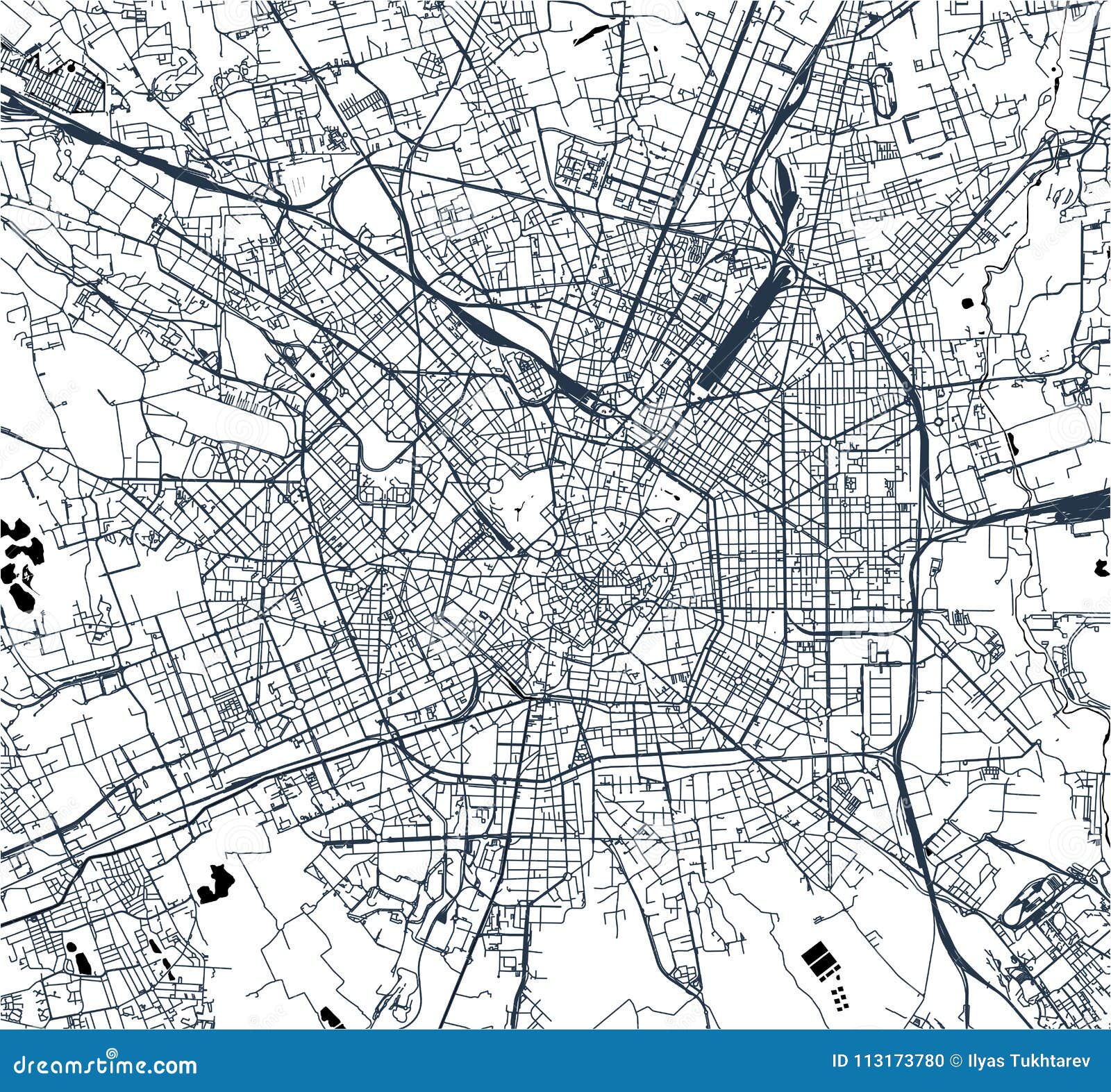 Map of the City of Milan, Capital of Lombardy, Italy Stock Vector ...