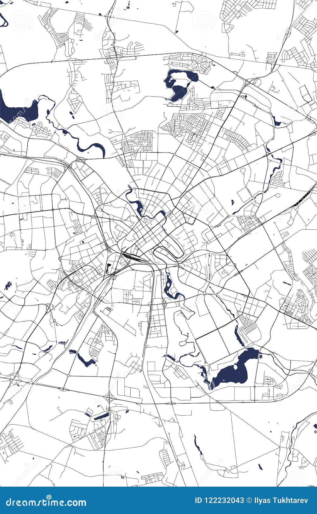 Map of the City of Minsk, Belarus Stock Illustration - Illustration of ...