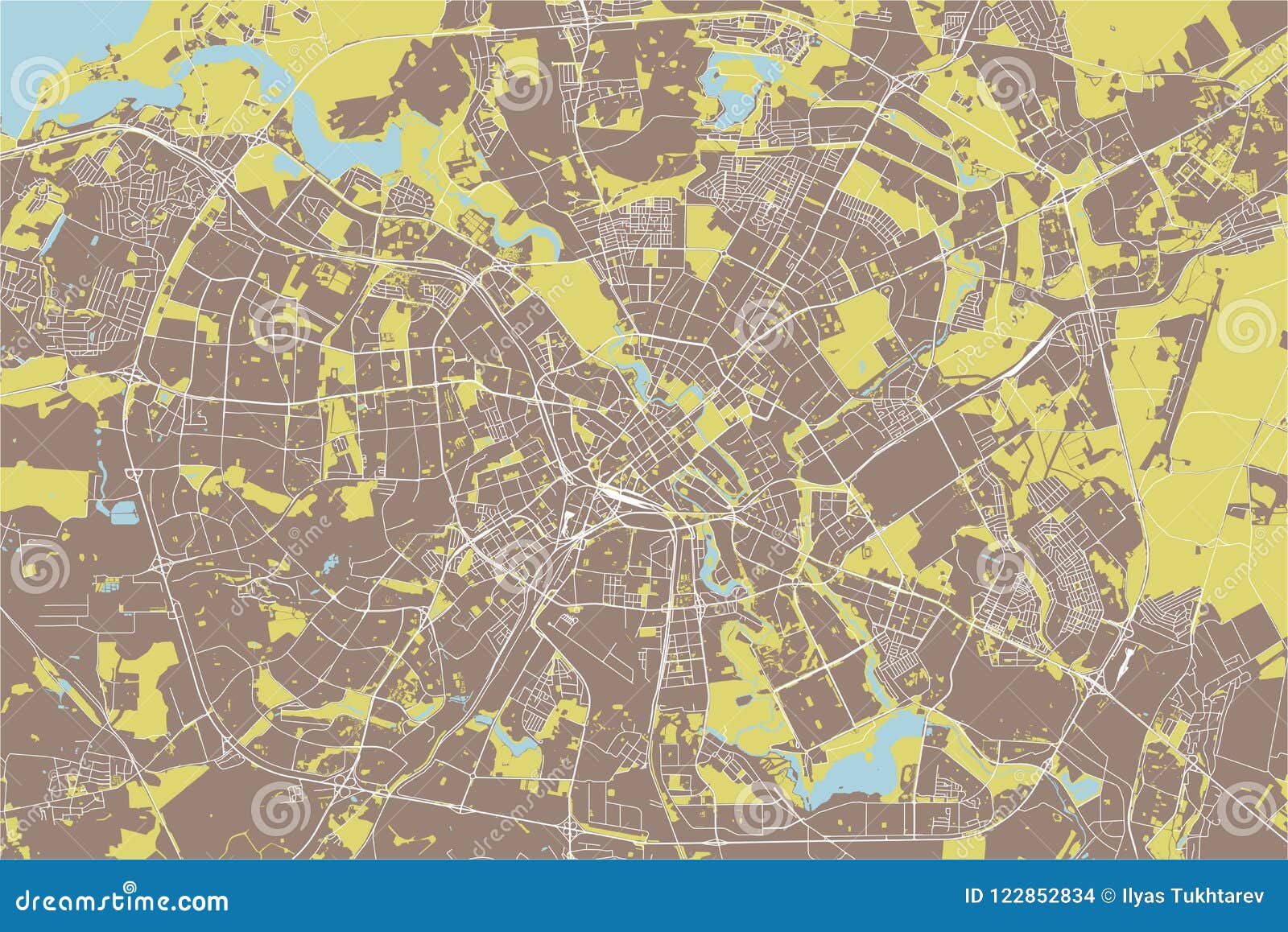 Map of the City of Minsk, Belarus Stock Illustration - Illustration of ...