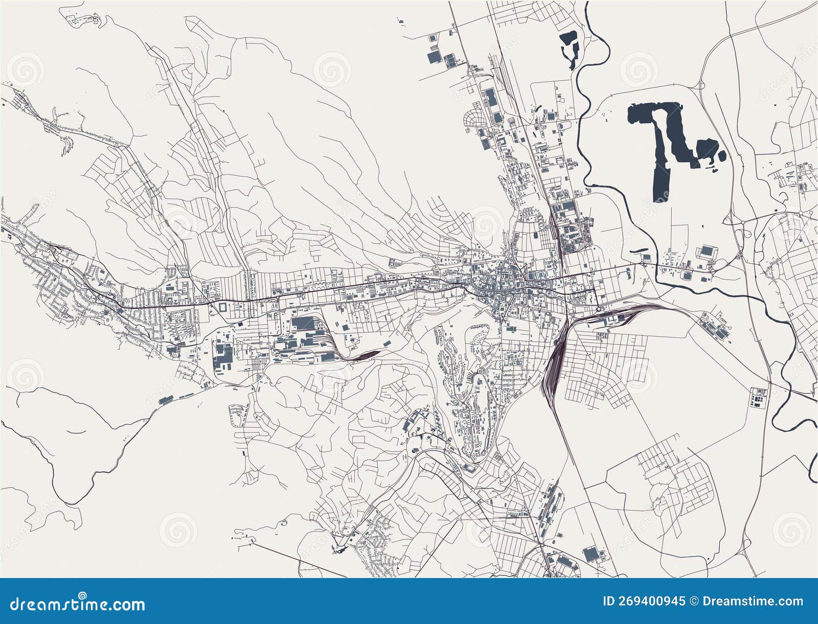 Map of the City of Miskolc, Hungary Stock Illustration - Illustration ...