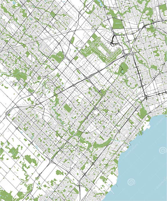 Map of the City of Mississauga, Canada Stock Illustration ...