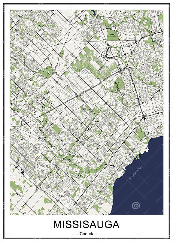 Map of the City of Mississauga, Canada Stock Illustration ...