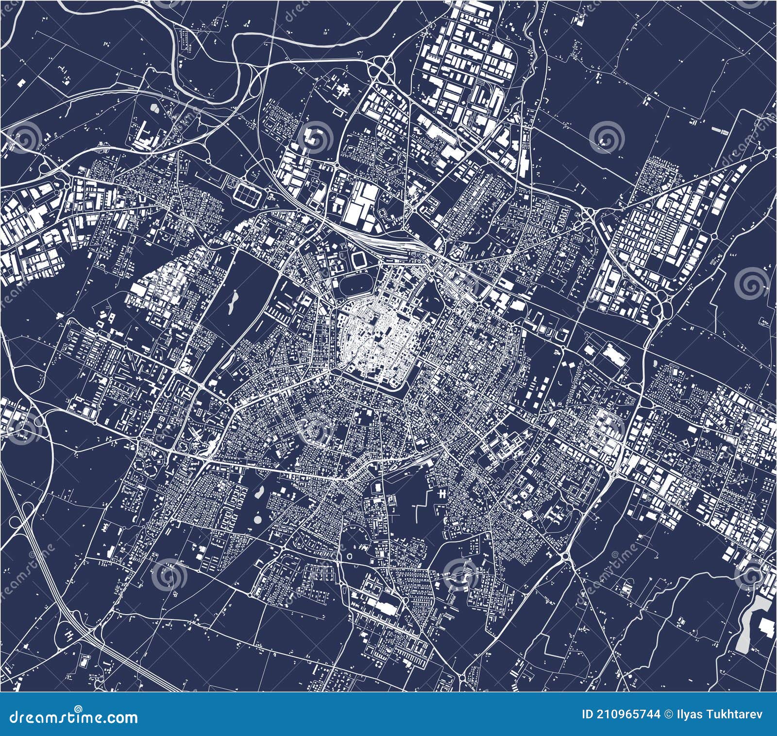 Map of the City of Modena, Emilia-Romagna, Italy Stock Vector ...