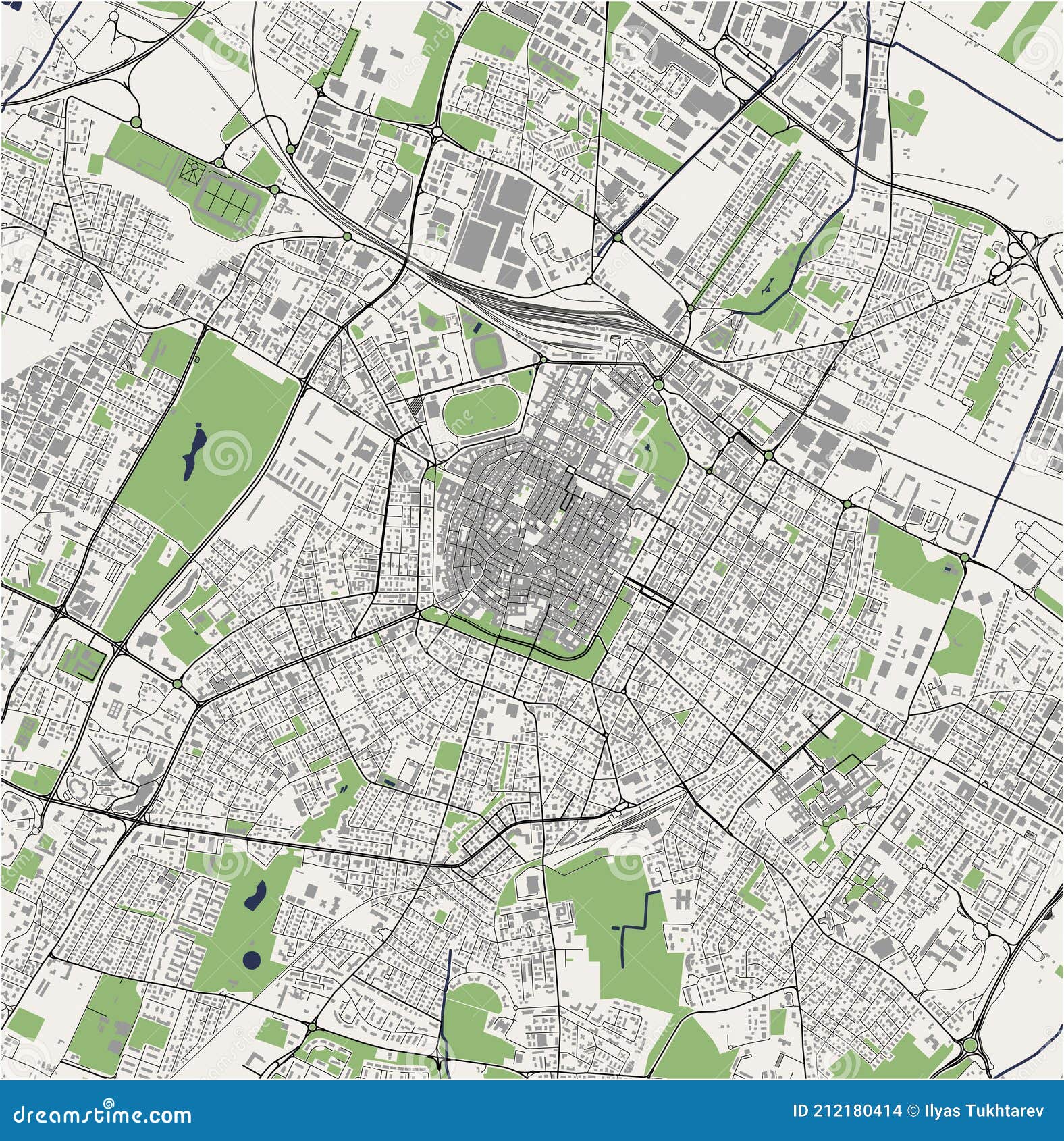 Map of the City of Modena, Emilia-Romagna, Italy Stock Illustration ...