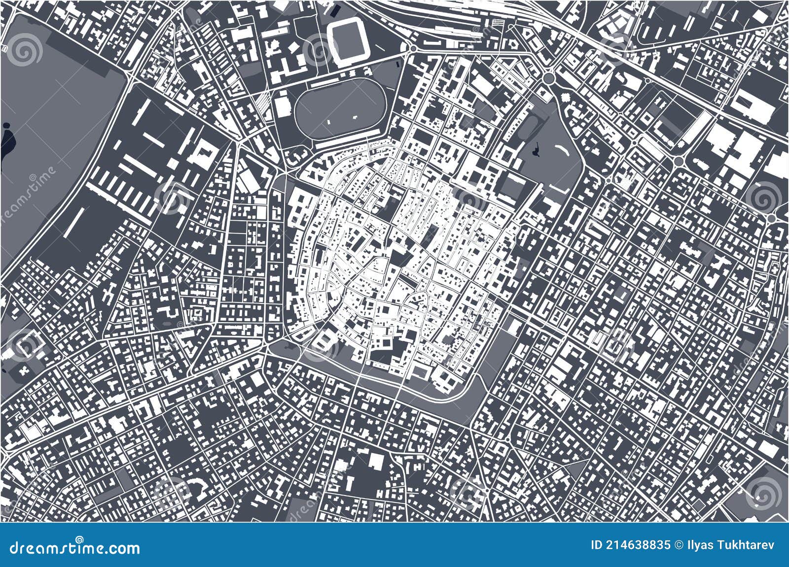 Map of the City of Modena, Emilia-Romagna, Italy Stock Vector ...