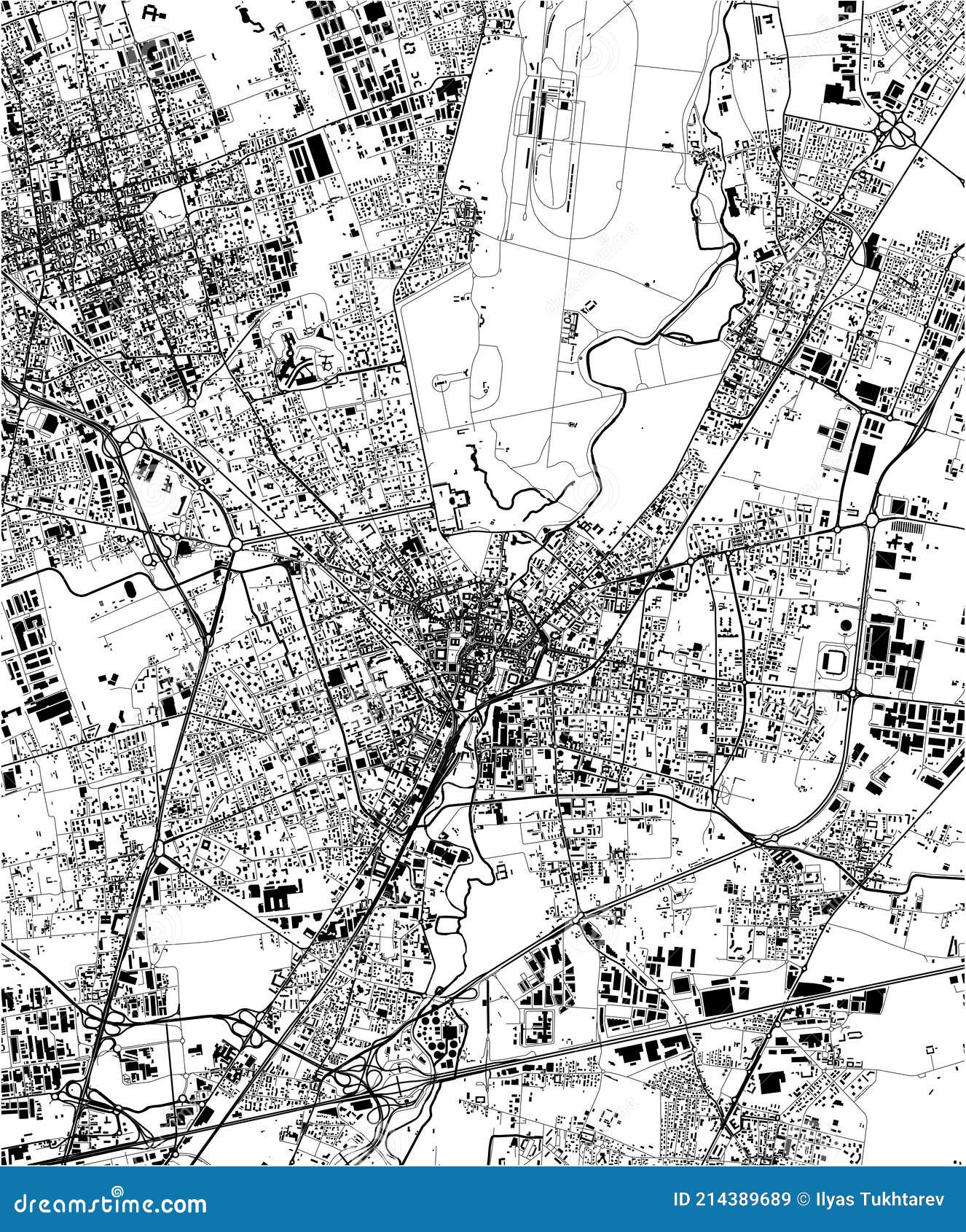 Map of the City of Monza, Lombardy, Italy Stock Image - Image of plan ...