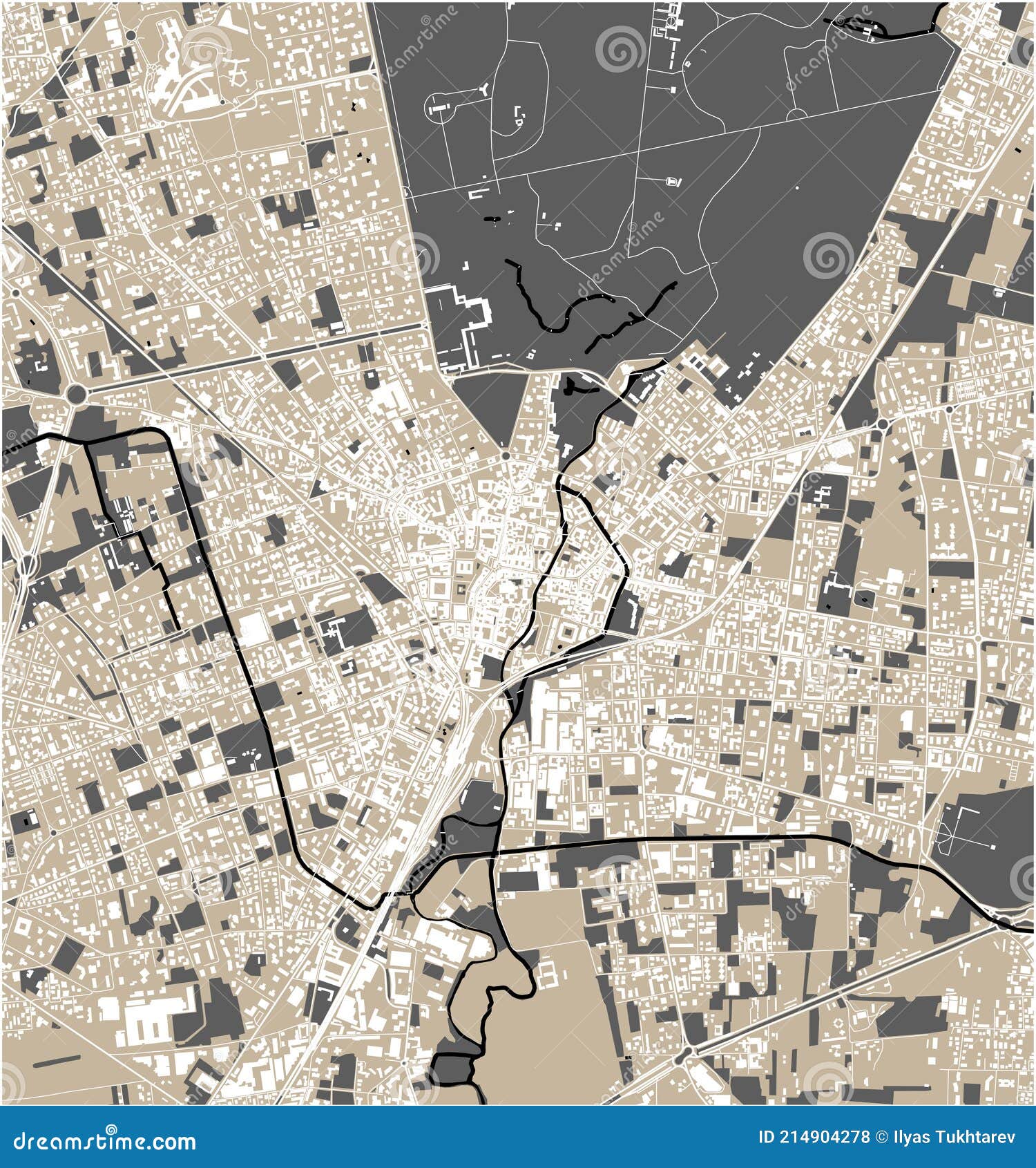 Map of the City of Monza, Lombardy, Italy Stock Illustration ...