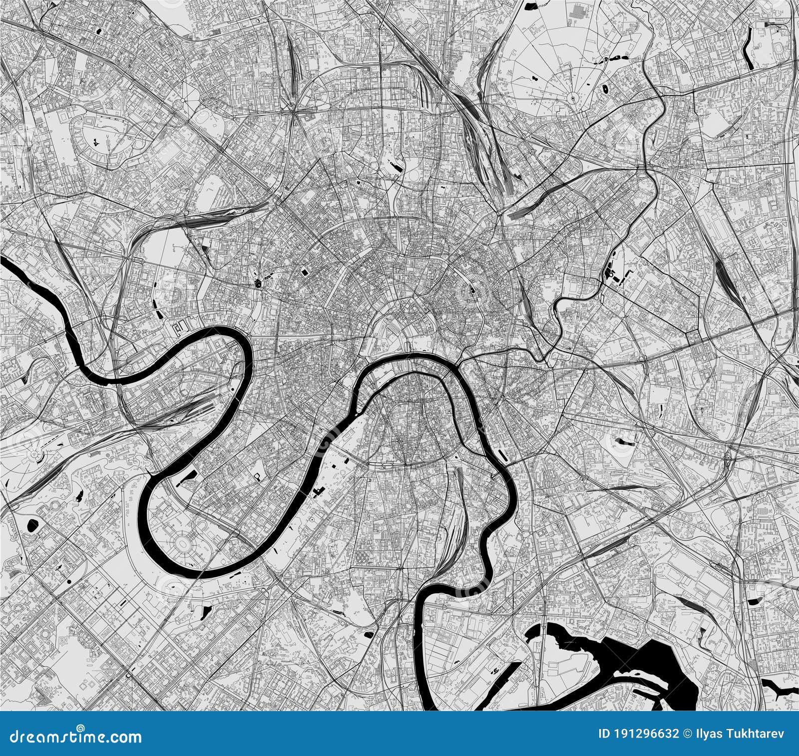 Map of the City of Moscow, Russia Stock Photo - Image of navigation ...