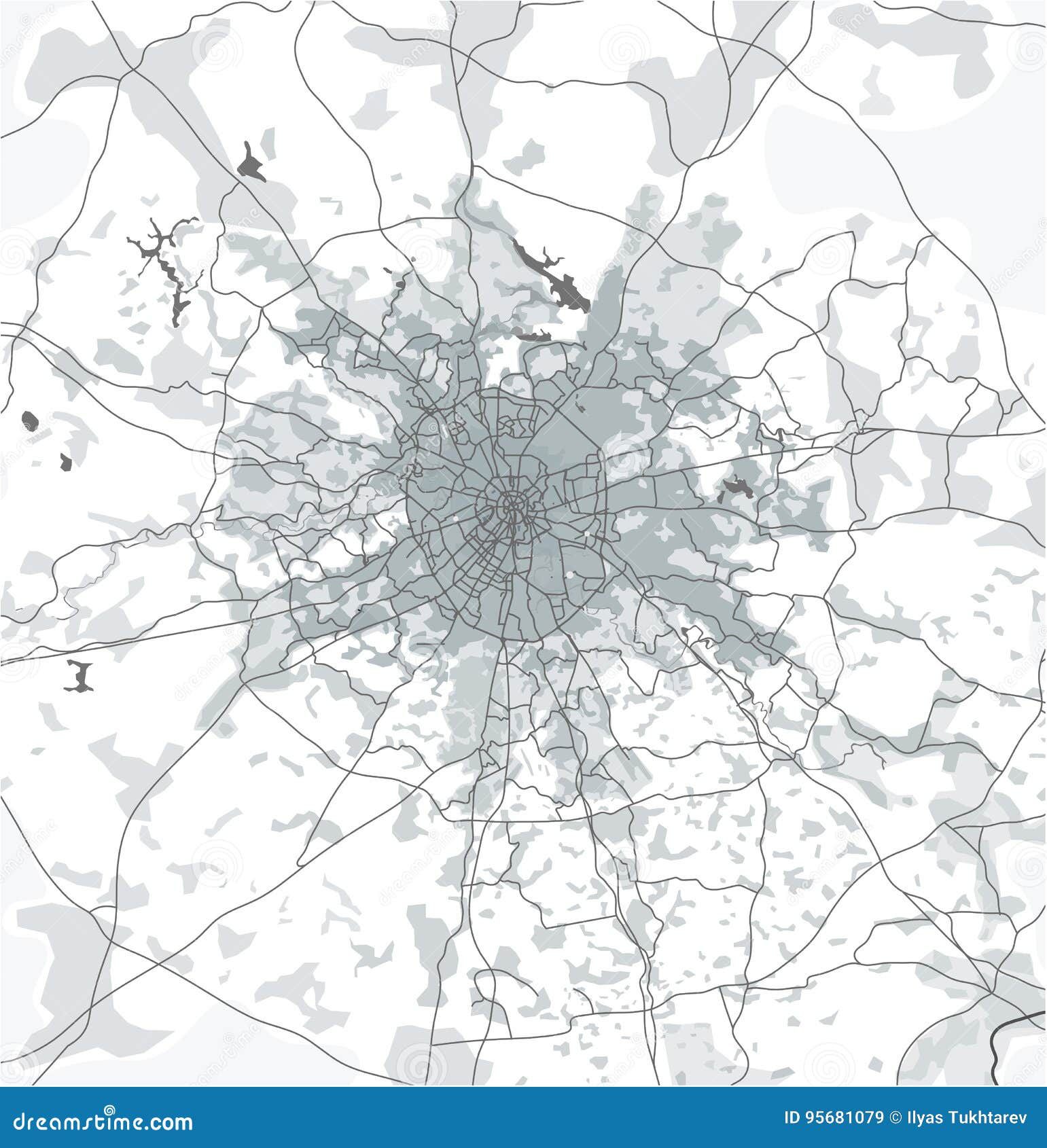 Map Of The City Of Moscow, Russia Cartoon Vector | CartoonDealer.com ...