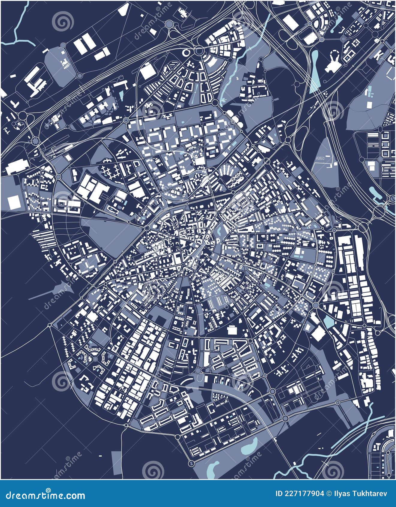 Map of the City of Mostoles, Spain Stock Vector - Illustration of city ...