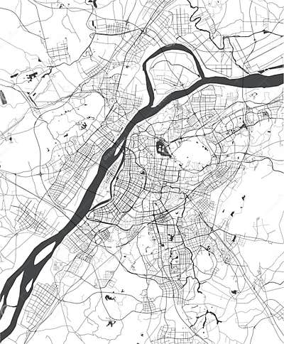 Map of the City of Nanking, China Stock Illustration - Illustration of ...