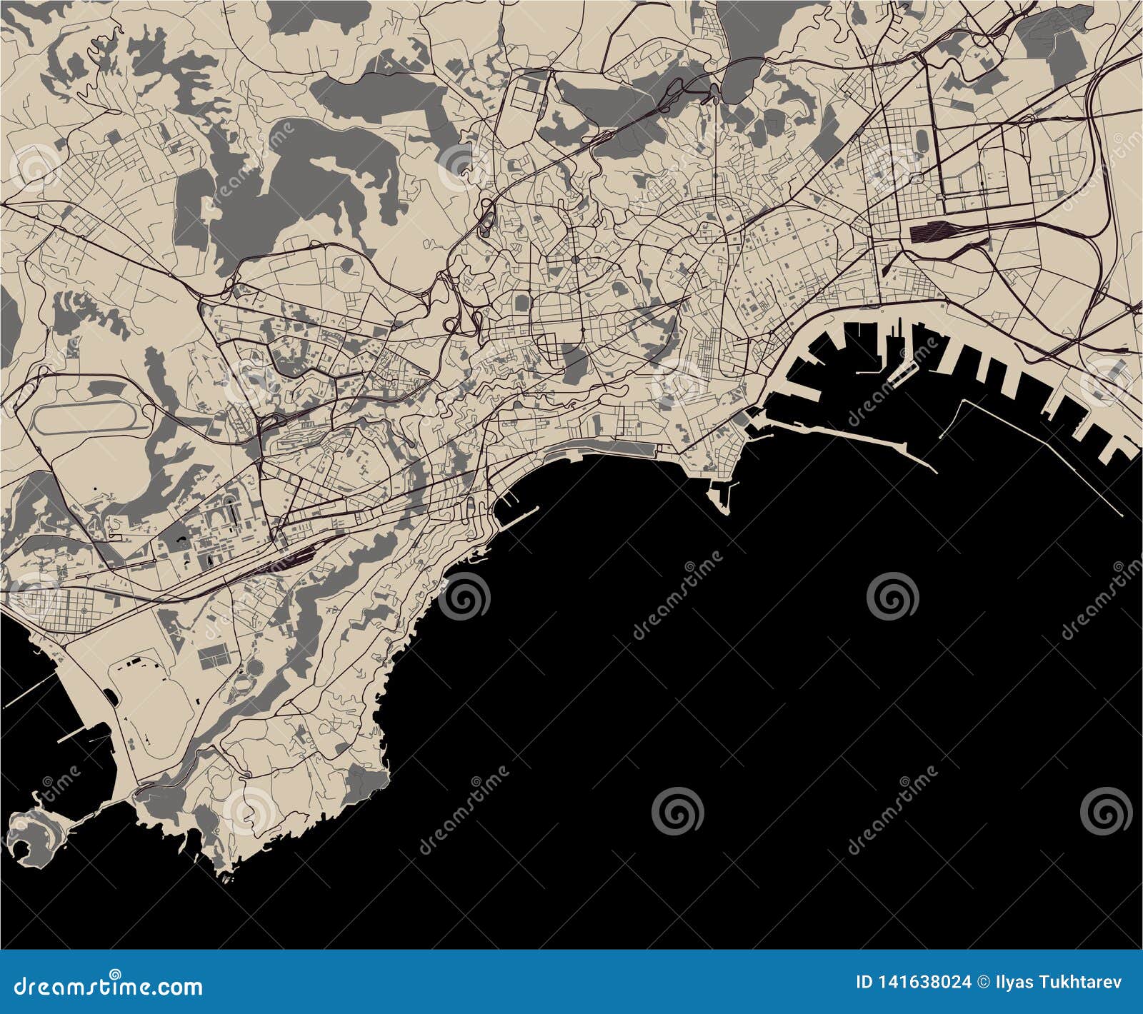 City Map Naples, Travel Vector Poster Design | CartoonDealer.com #162566131