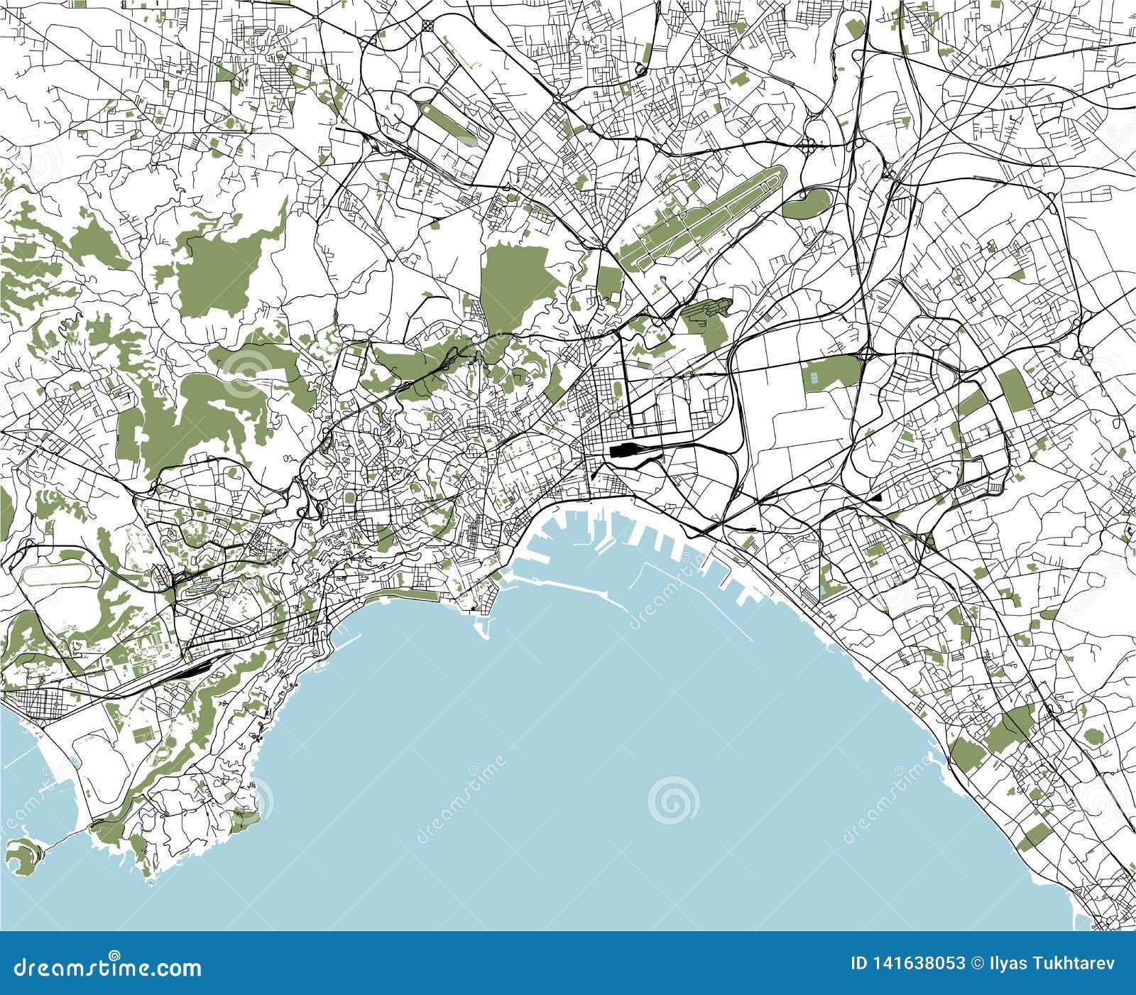 City Map Naples, Travel Vector Poster Design | CartoonDealer.com #162566131
