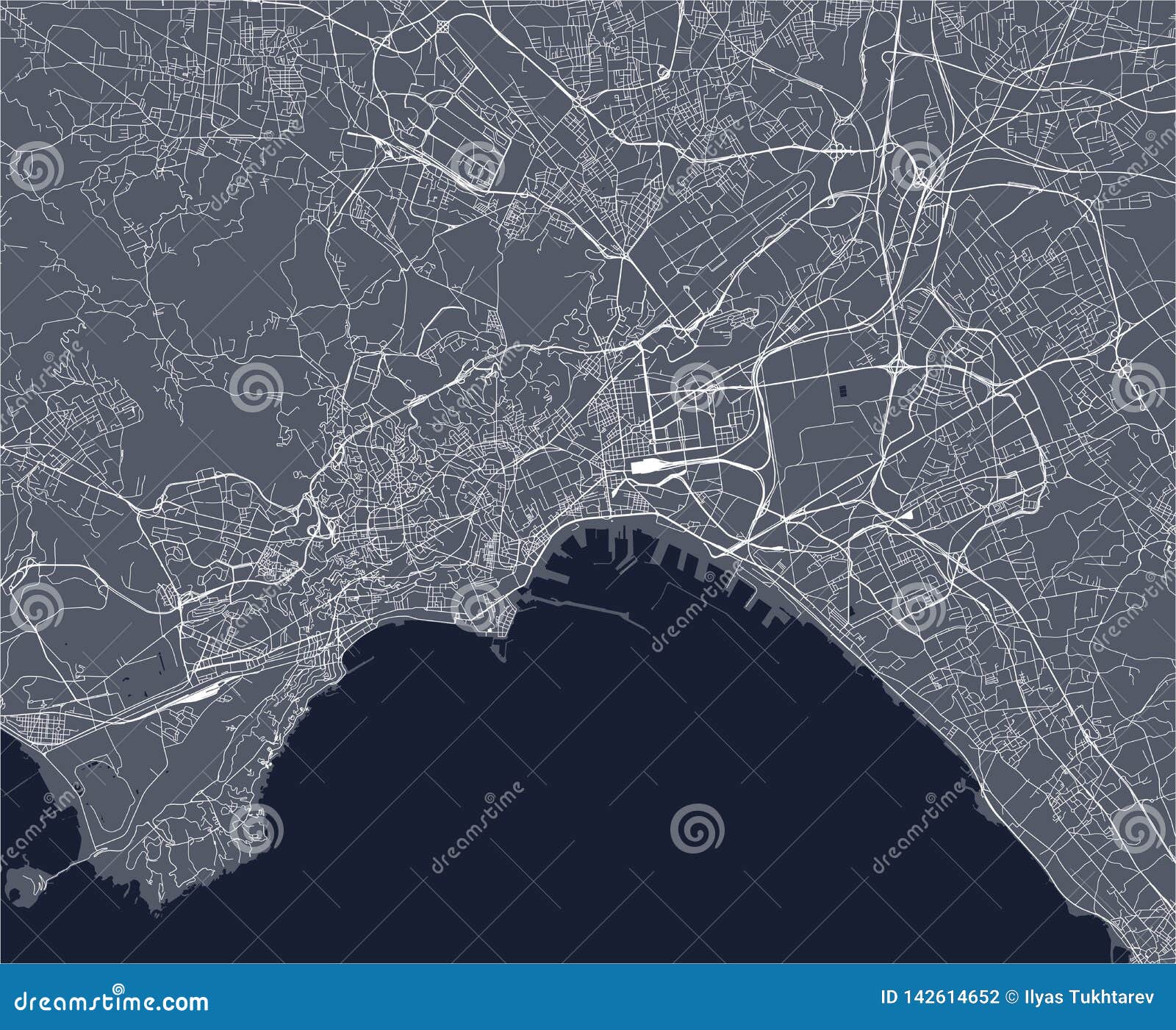 City Map Naples, Travel Vector Poster Design | CartoonDealer.com #162566131