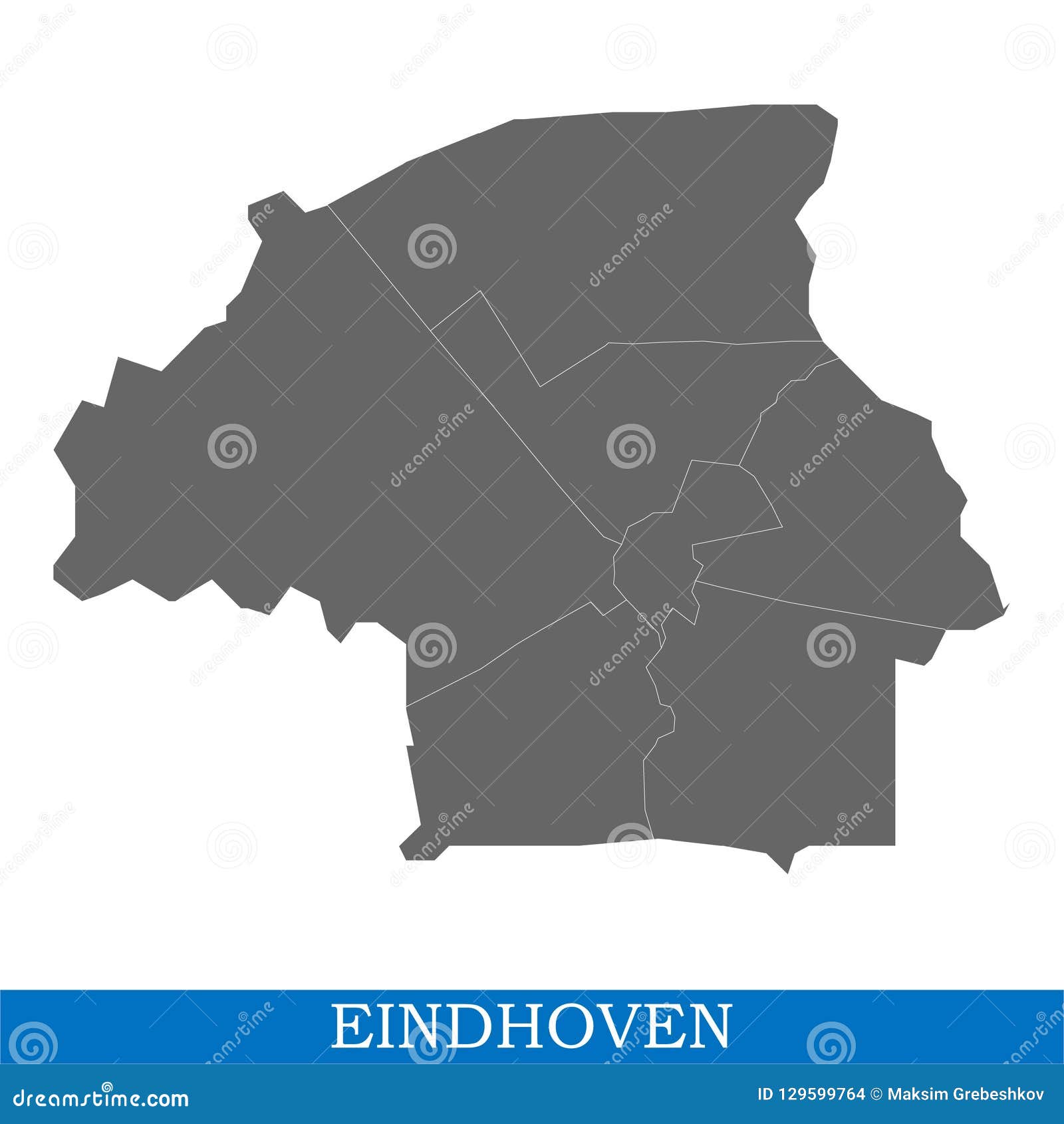 Eindhoven City Kingdom Of The Netherlands, Holland, North Brabant Map ...