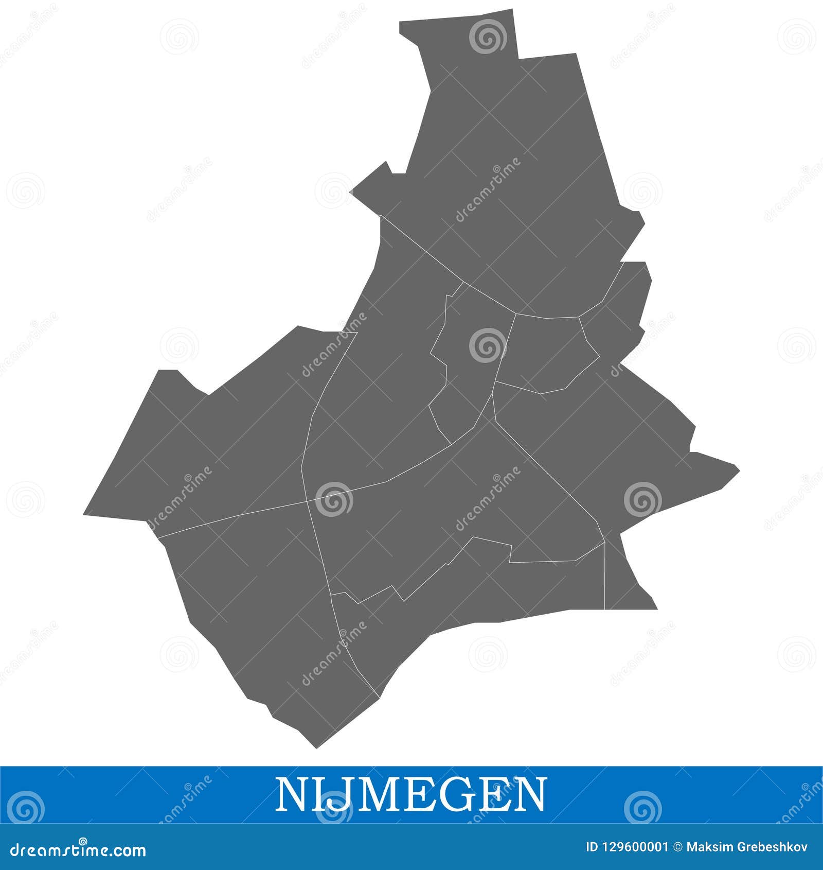 Nijmegen City Kingdom Of The Netherlands, Gelderland, Holland Map ...