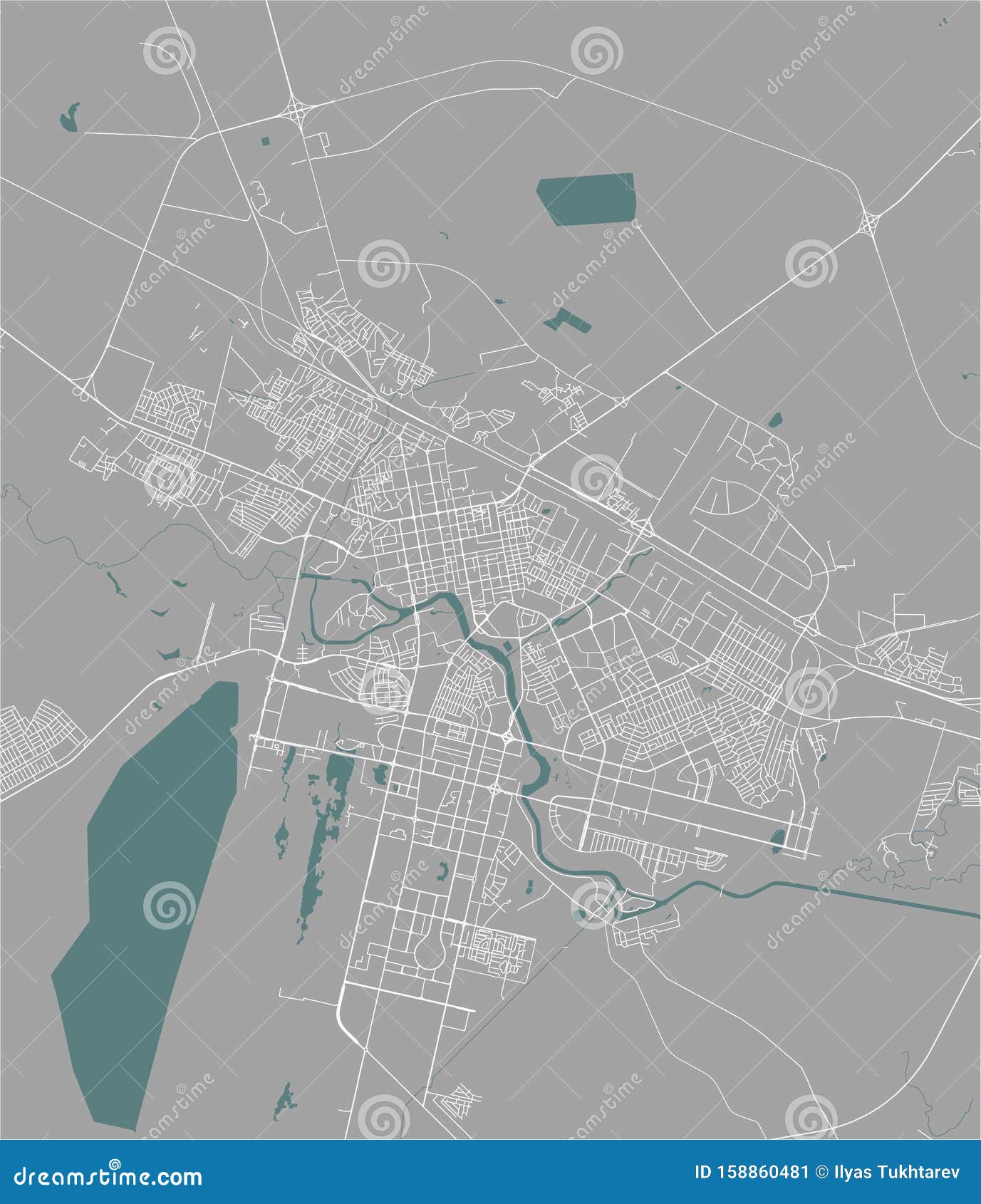 Map of the City of Nur-Sultan, Kazakhstan Stock Illustration ...