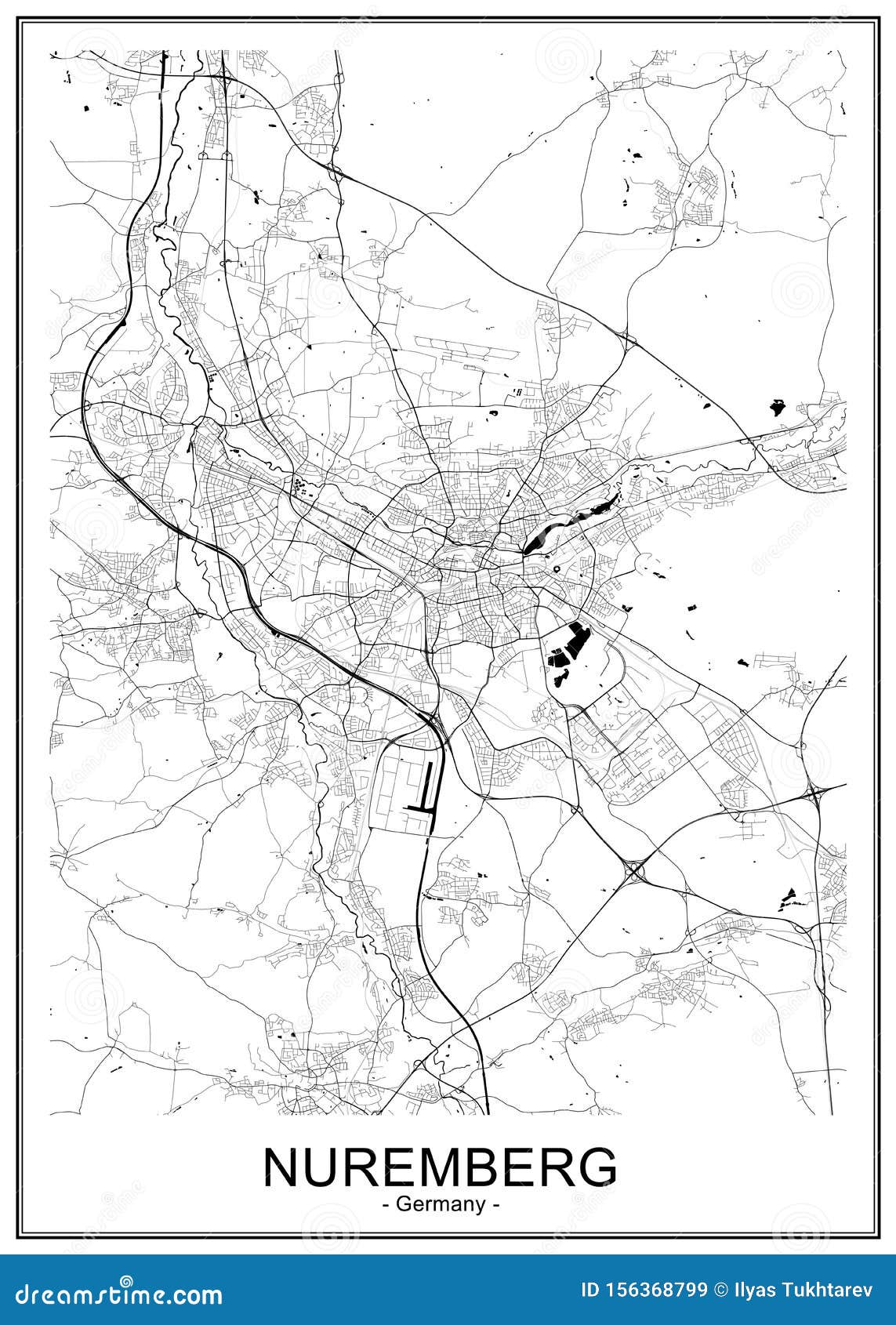 Schwabach City Map Illustration. Simplified Map Of Germany Country ...