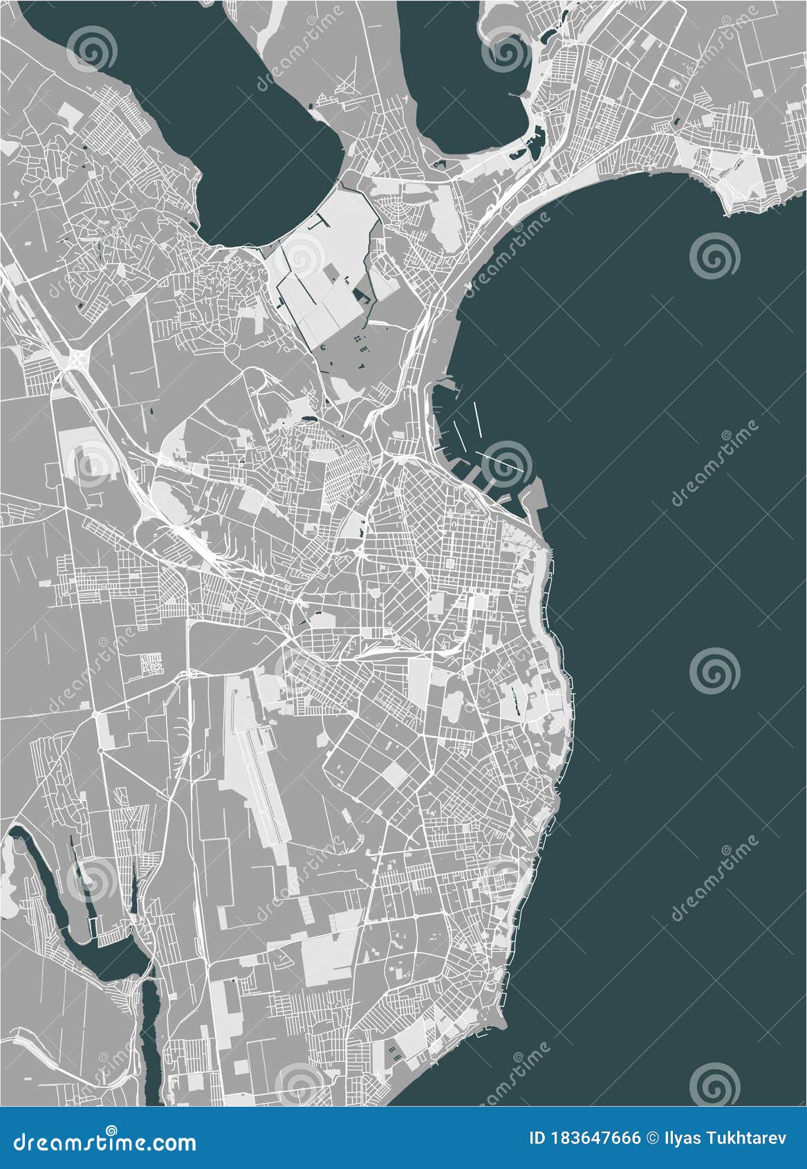 Map of the City of Odessa, Odessa Oblast, Ukraine Stock Illustration ...