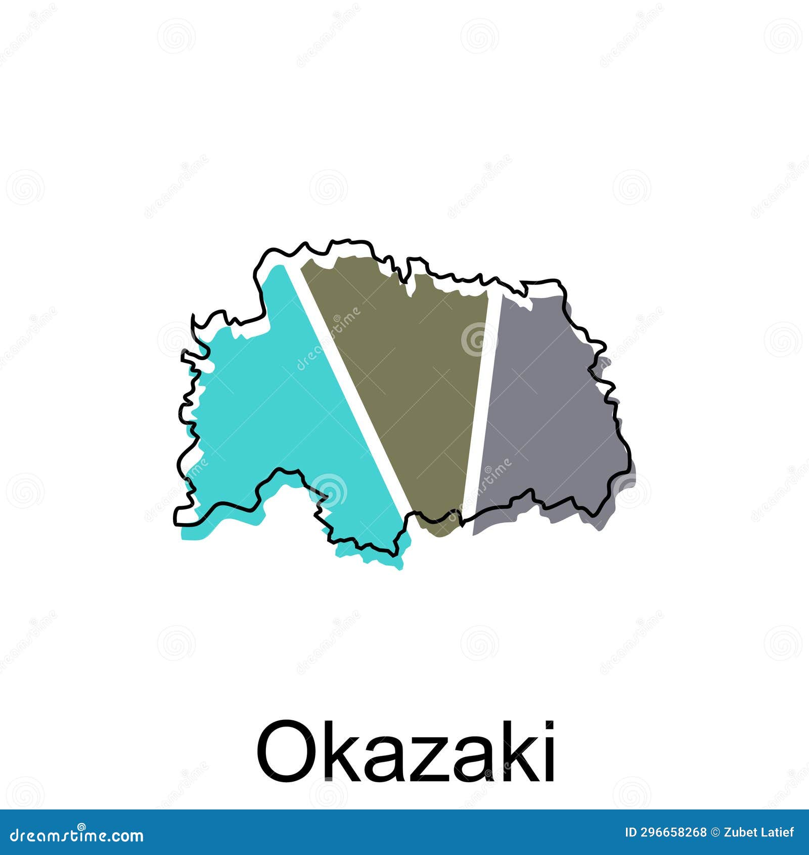 Map City of Okazaki Design, High Detailed Vector Map - Japan Vector ...