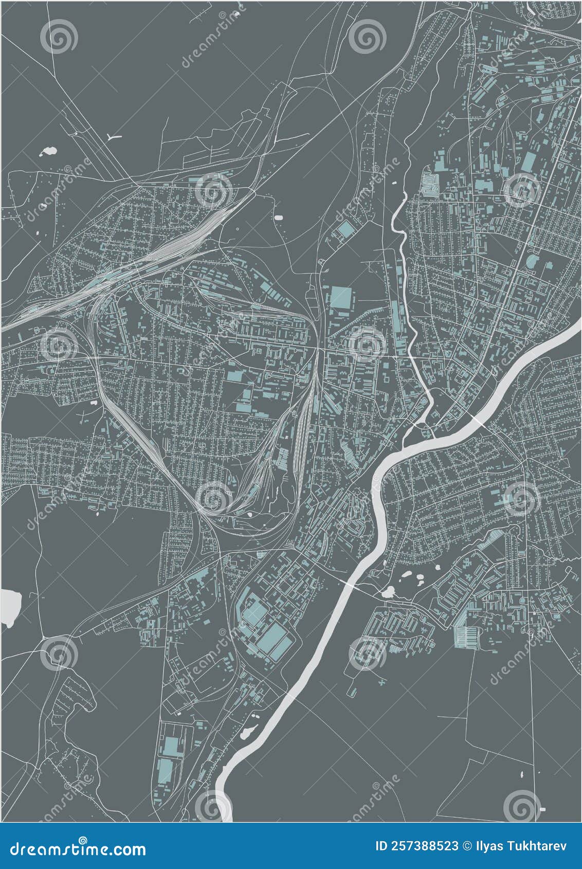 Map of the City of Orsha, Belarus Stock Vector - Illustration of ...