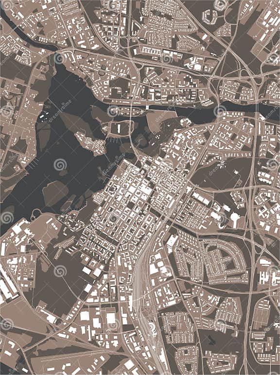 Map of the City of Oulu, Finland Stock Illustration - Illustration of ...