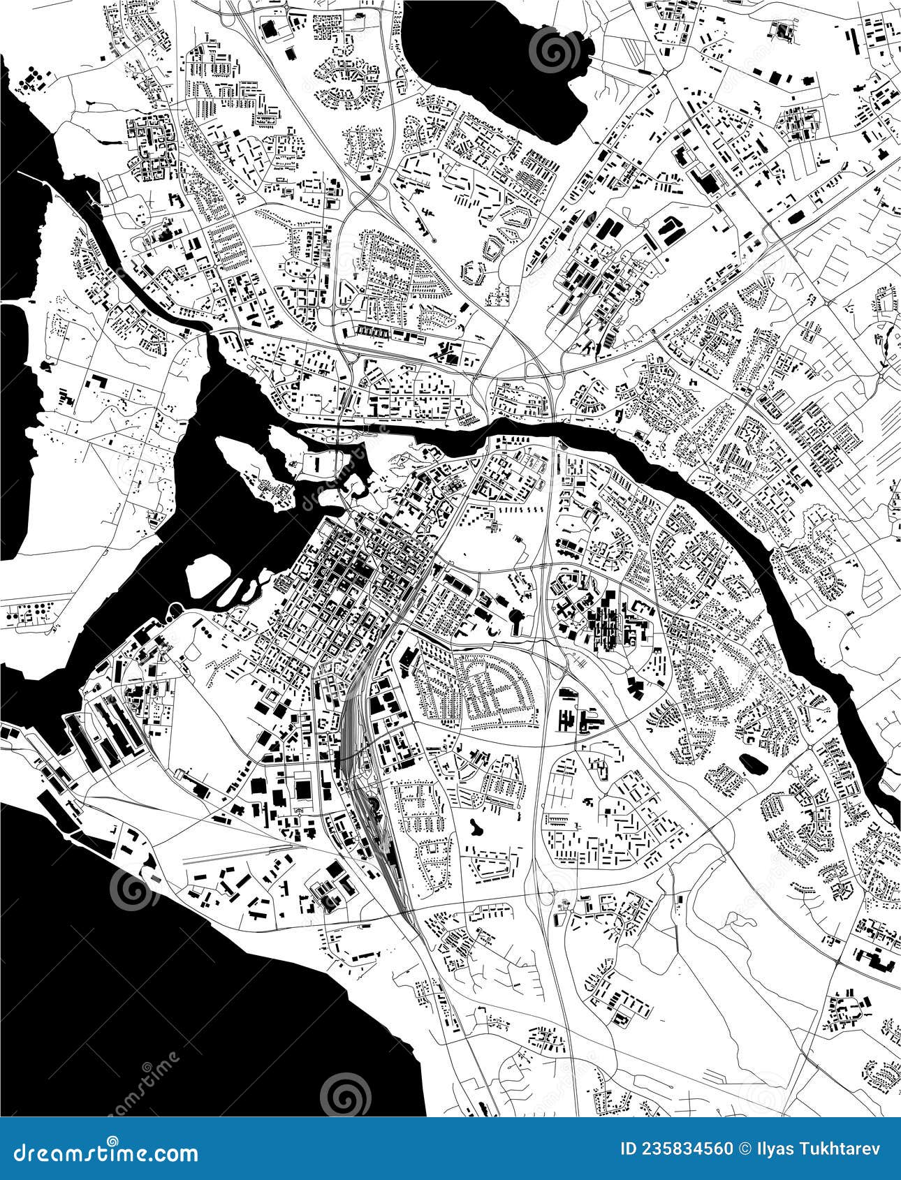 Map of the City of Oulu, Finland Editorial Image - Image of location ...