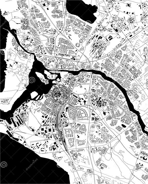 Map of the City of Oulu, Finland Editorial Image - Image of location ...